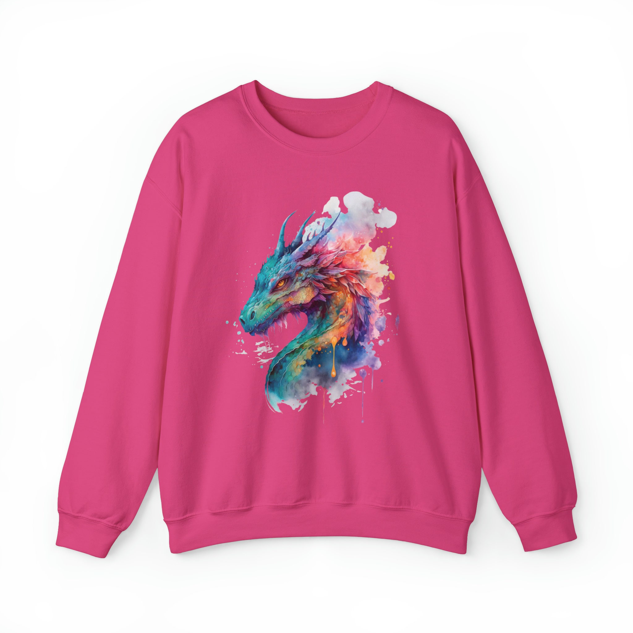 Dragon Sweatshirt, Watercolor Dragon Shirt, Dragon Lover Shirt, Dragon ...