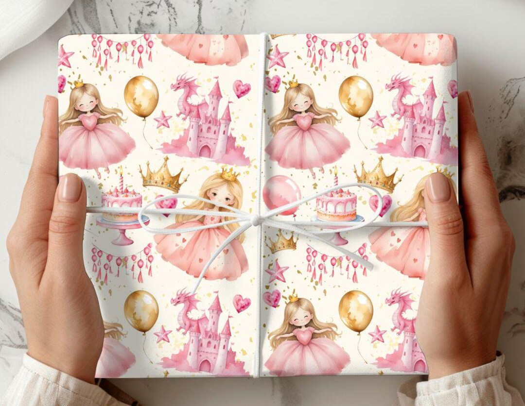 Princess Wrapping Paper, Fairytale Castle Gift Wrap, Princess Birthday ...