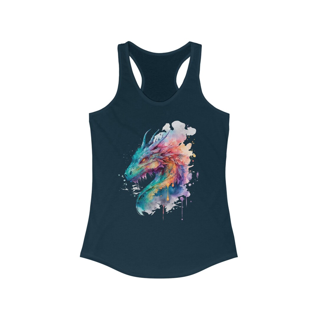 Dragon Tank Top, Women's Ideal Racerback Tank, Psychedelic Dragon T ...