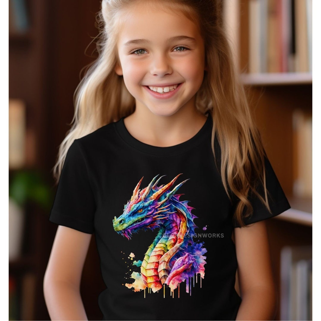 Dragon Shirt, Kid's Youth Shirt, Dragon Birthday Shirt, Dragon Tee ...