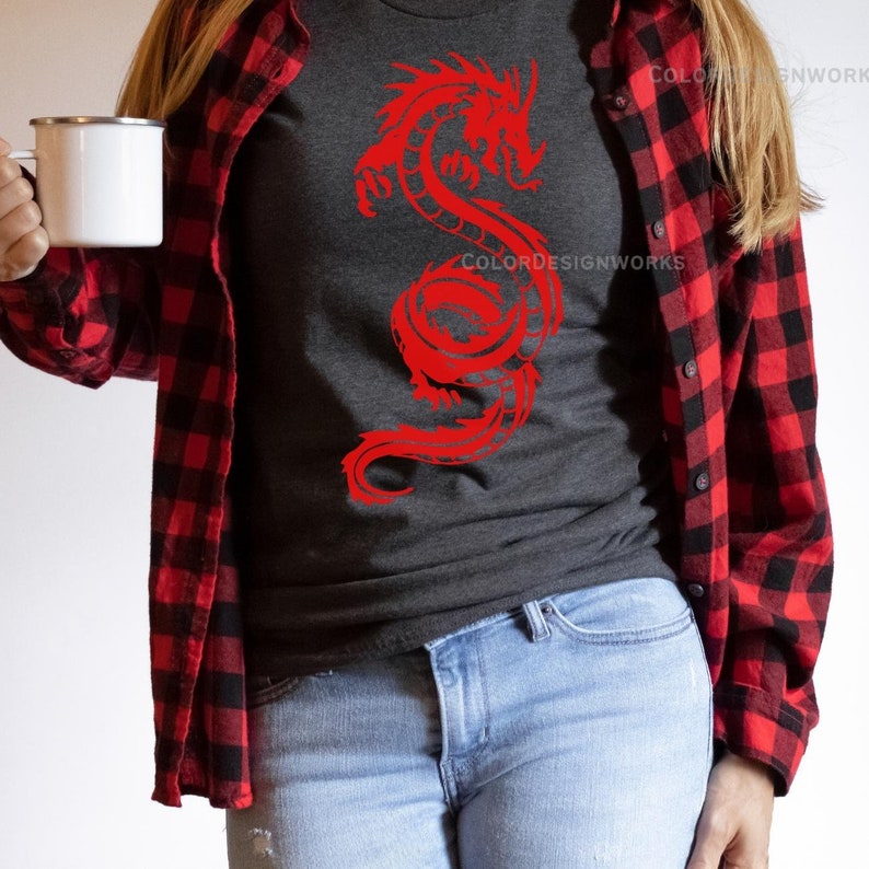 Dragon Shirt Dragon T-shirt Red Dragon Shirt Tattoo Art Streetwear ...