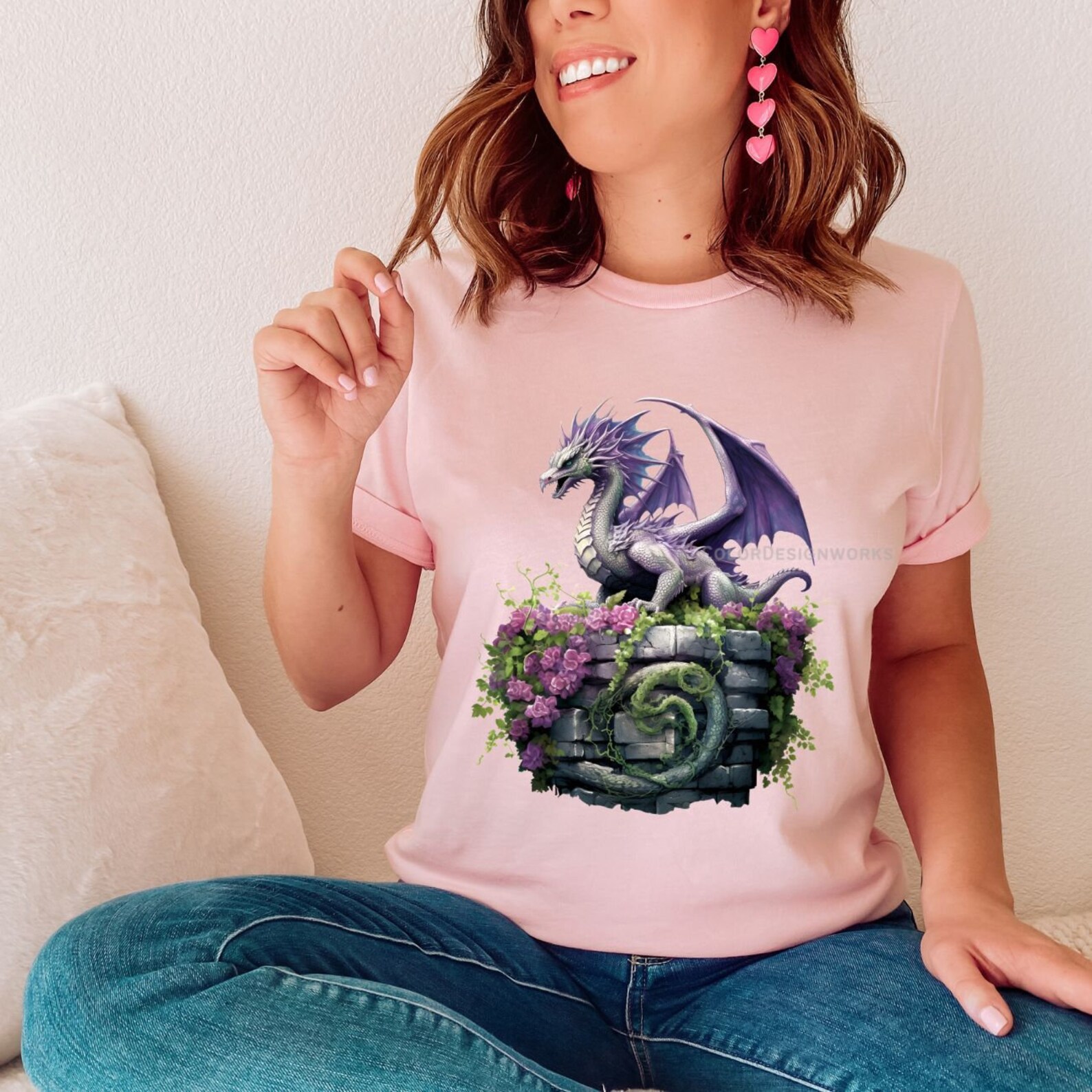 Fantasy Dragon Shirt, Unisex Winged Dragon T-shirt ,dragon Lover Shirt ...