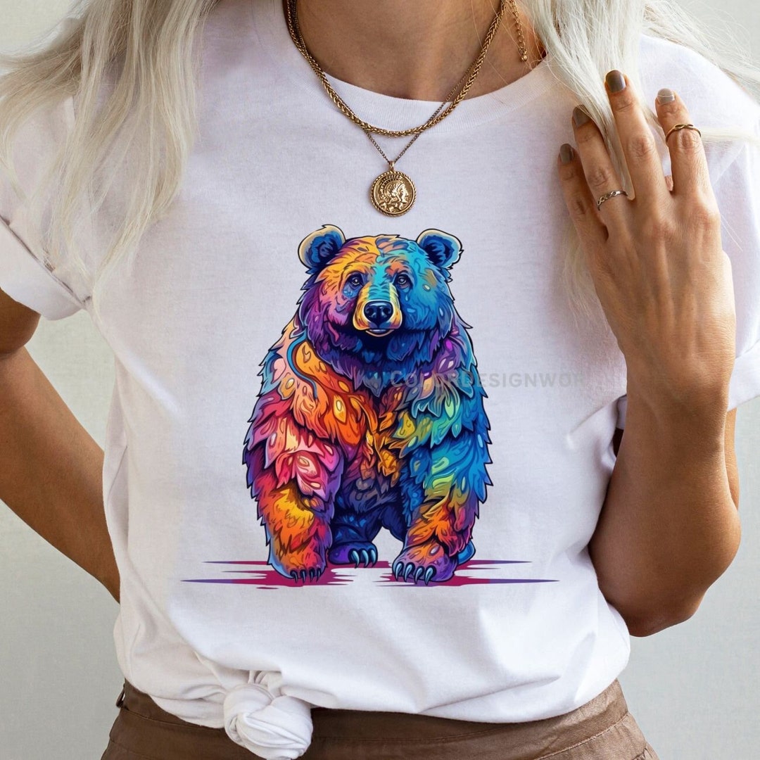 Colorful Bear Shirt, Wilderness Shirt, Bear Lover Gift, Graffiti T ...