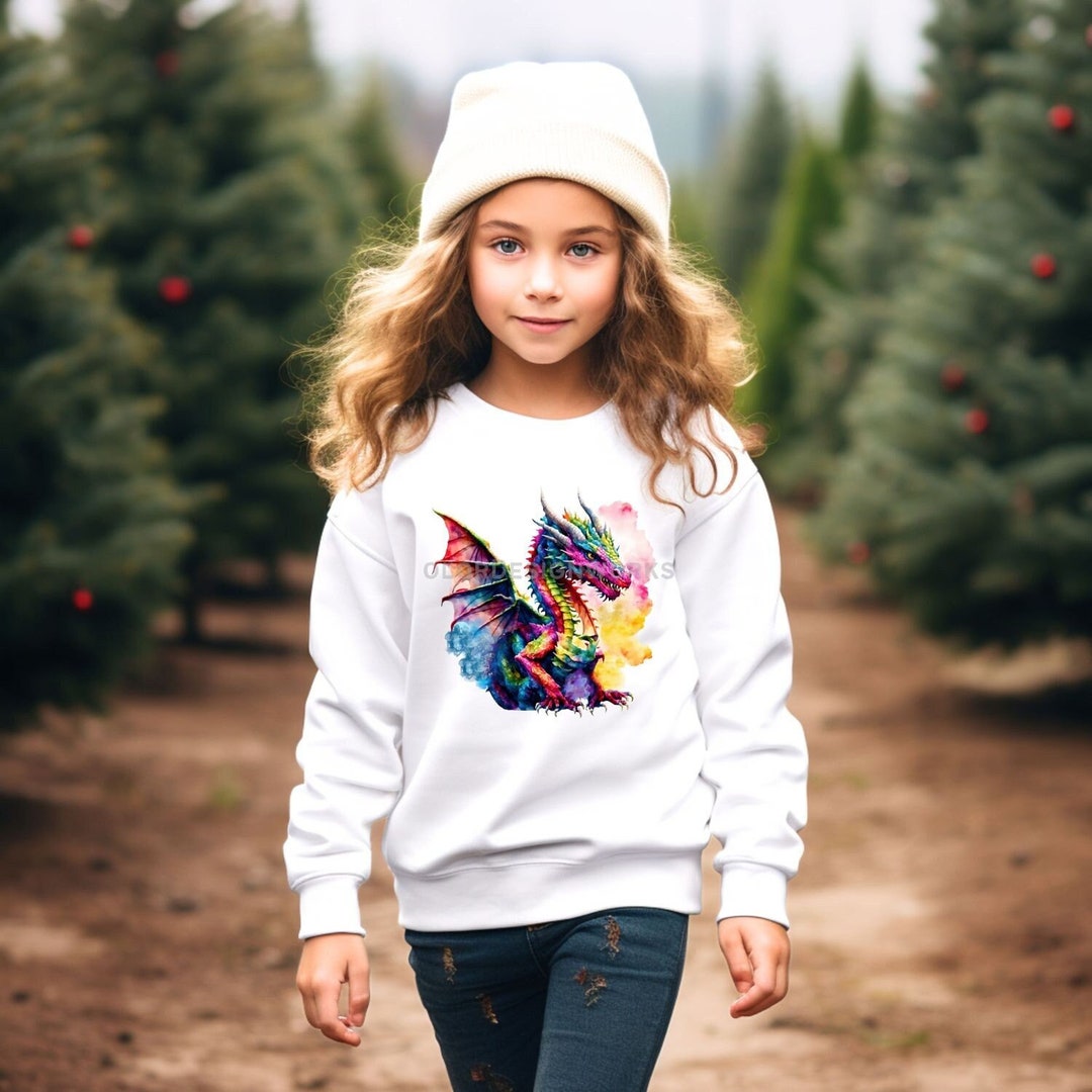 Watercolor Dragon Sweatshirt for Kids, Youth Unisex Sweatshirt, Dragon ...