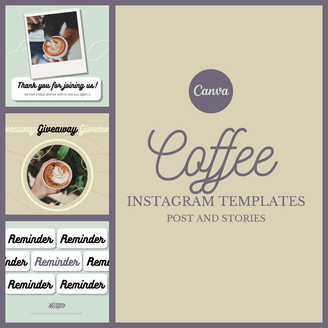 24 Coffee Instagram Template, Canva Template, Instant Download ...