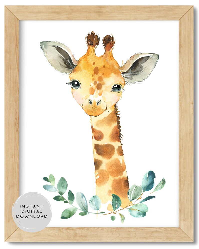 Printable - 4 Sizes Included. This Sweet Baby Giraffe is Perfect for a ...