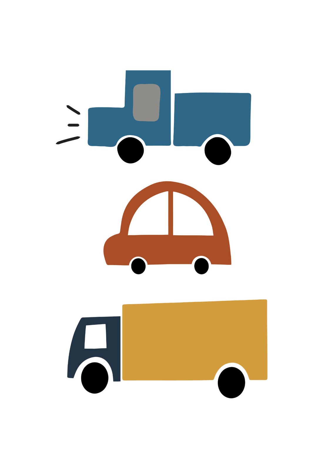 Printable Cars Bundle. These 5 Prints Are Sure to Put a Smile on Your ...