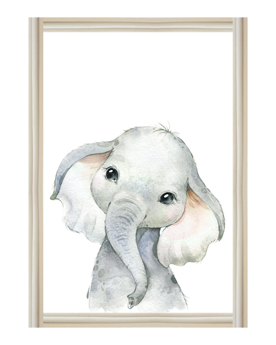 Printable - 4 Sizes Included. This Sweet Baby Elephant is Perfect for a ...