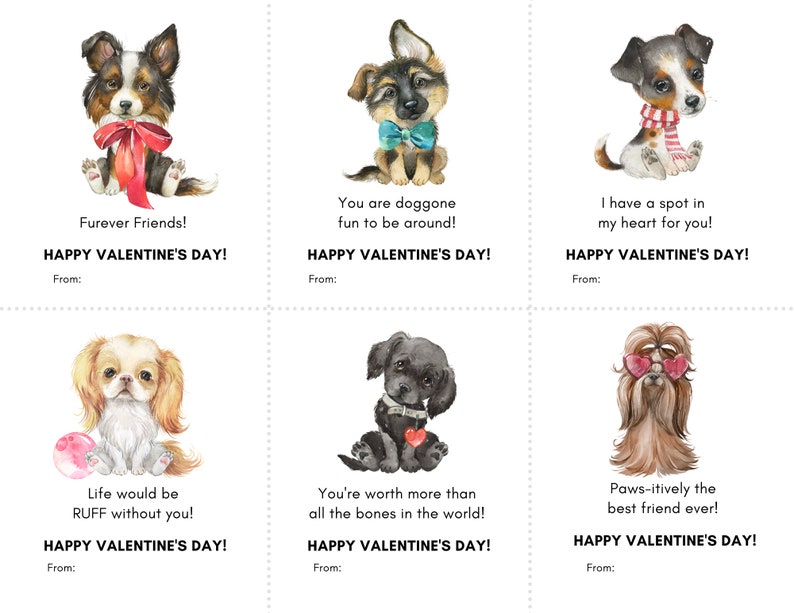 Prints! 30 Adorable and Lovable Dog Valentine's Day Cards for Kids ...