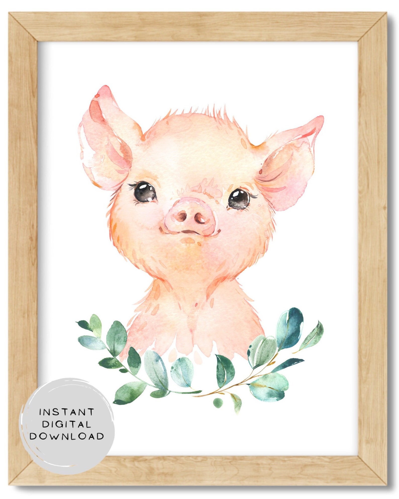 Printable - 4 Sizes Included. This Sweet Baby Pig is Perfect for a ...