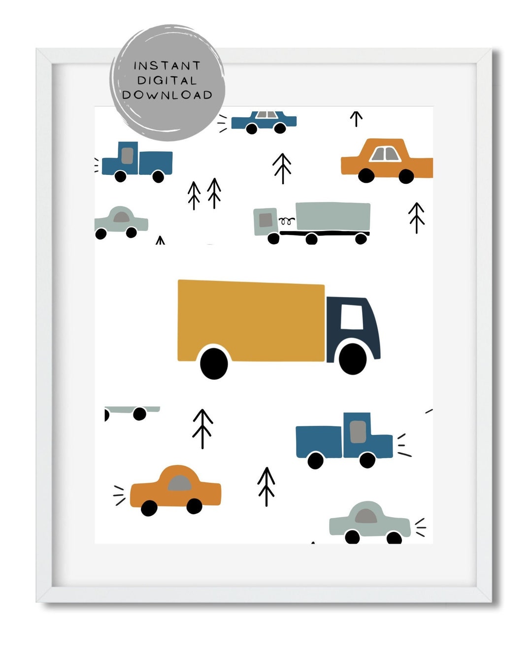 Printable Car Pattern Instant Digital Download. Four Different, Easy to ...