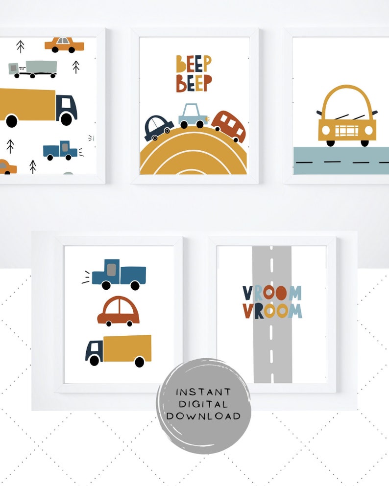 Printable Cars Bundle. These 5 Prints Are Sure to Put a Smile on Your ...