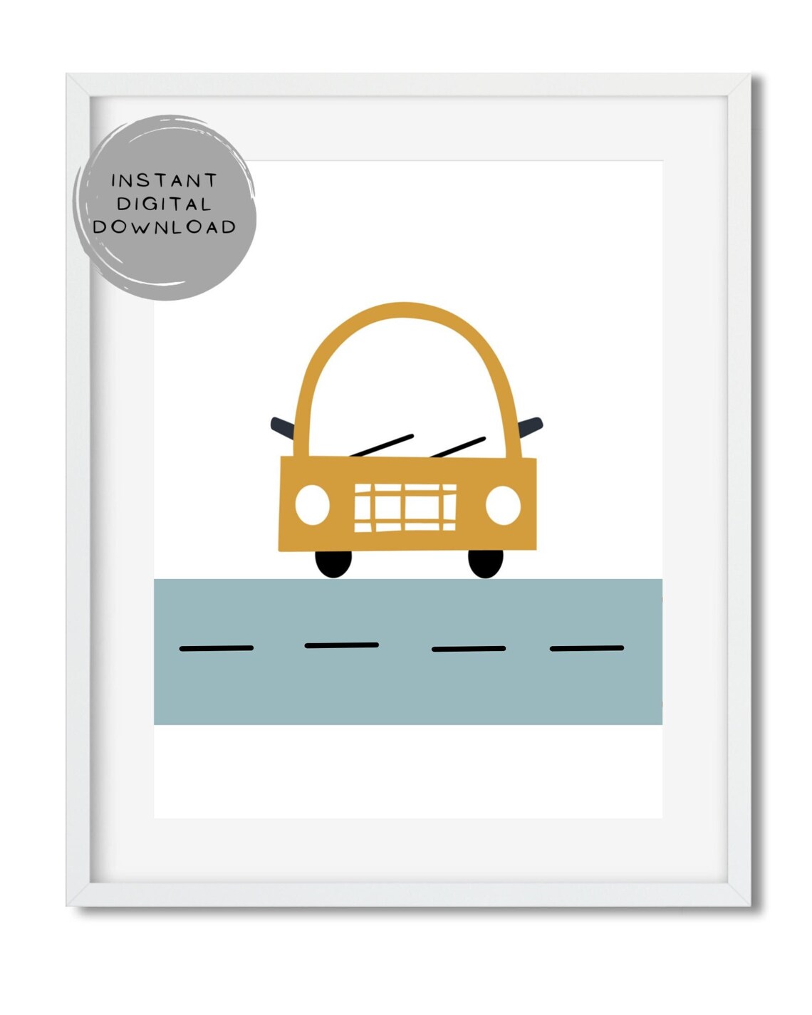 Printable Cute Car Instant Digital Download. Four Different, Easy to ...