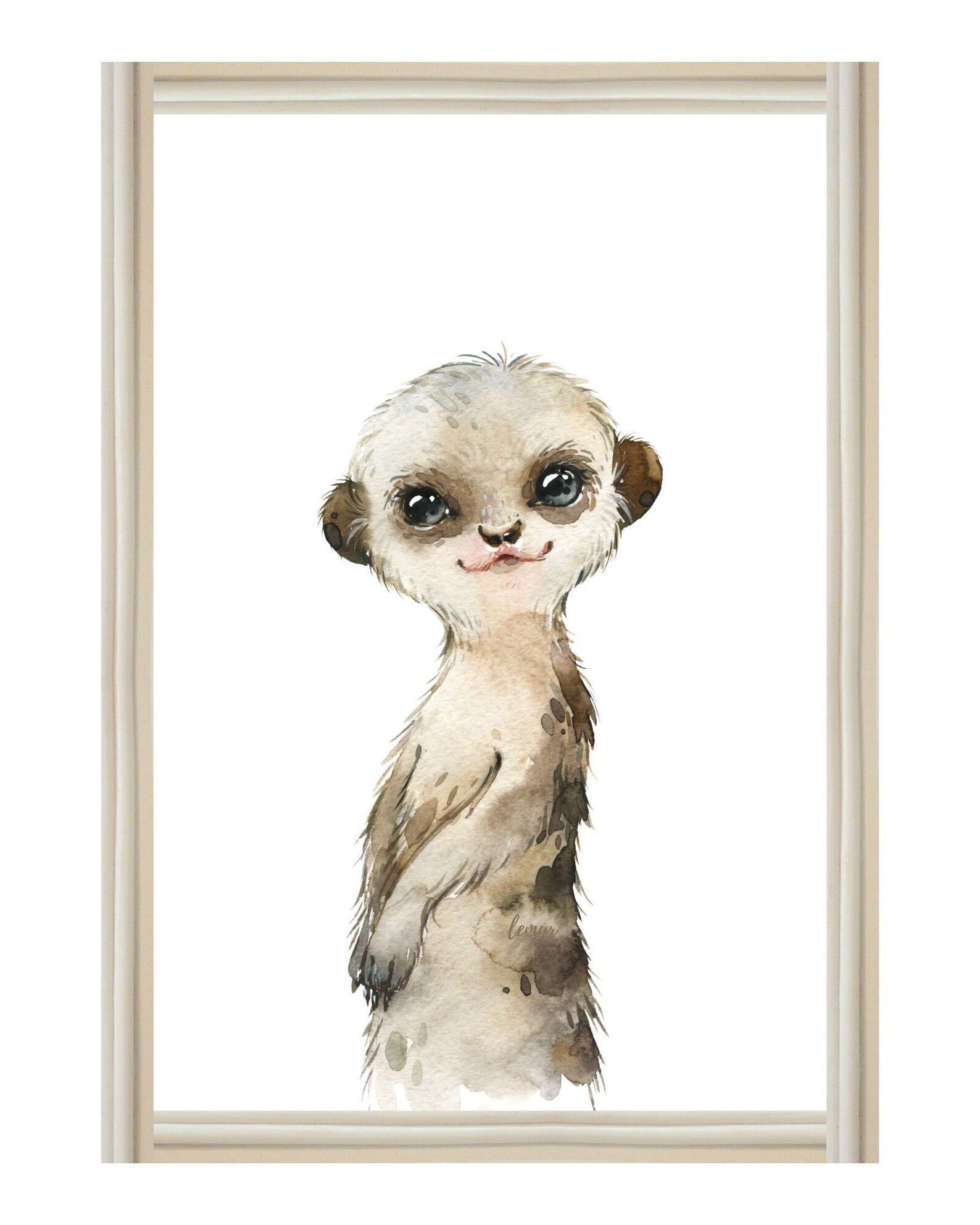 Printable - 4 Sizes Included. This Sweet Baby Lemur is Perfect for a ...