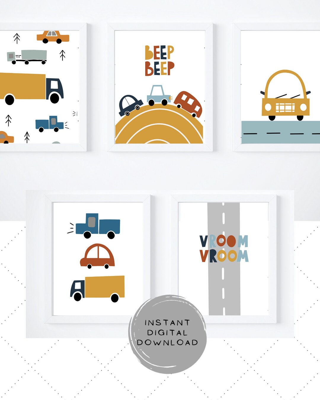 Printable Cars Bundle. These 5 Prints Are Sure to Put a Smile on Your ...