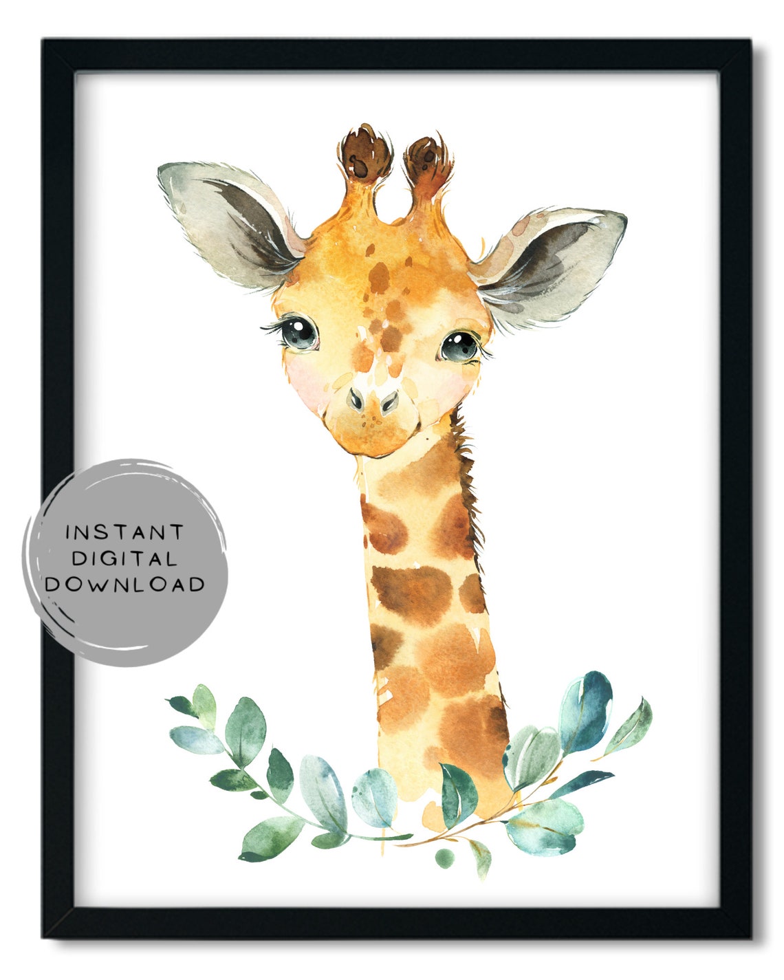 Printable - 4 Sizes Included. This Sweet Baby Giraffe is Perfect for a ...