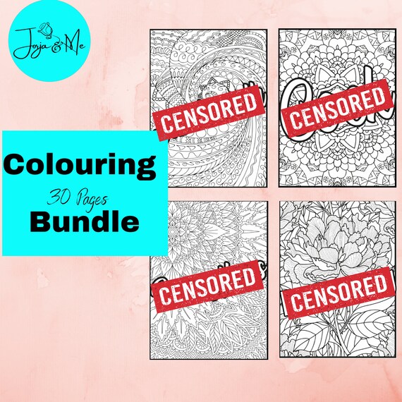 30 Rude/ Explicit/ Swear Word Mandala Colouring Pages - Etsy