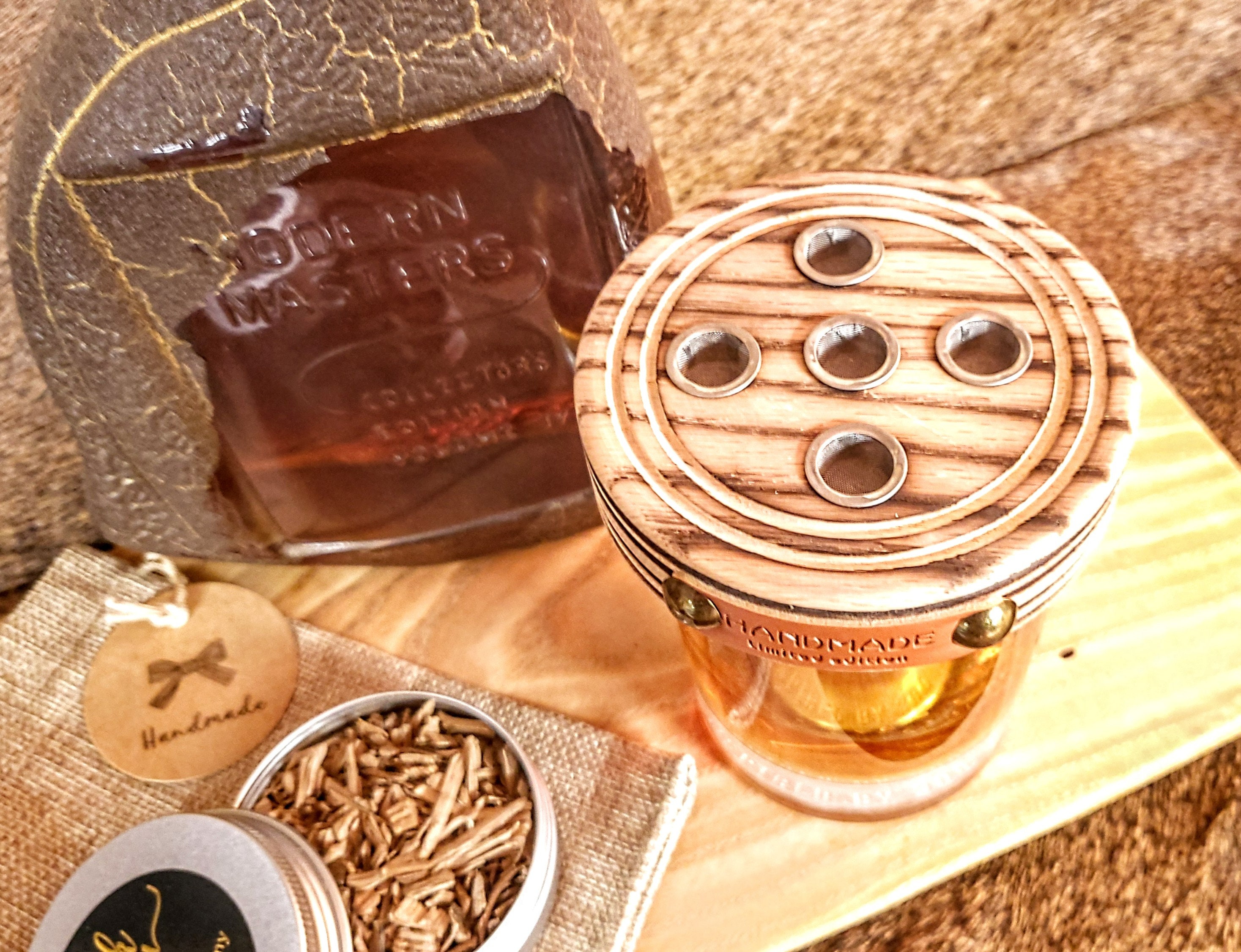 Select Five Barrel Oak Lid Cocktail Smoker Kit Bourbon Smoker Whiskey ...