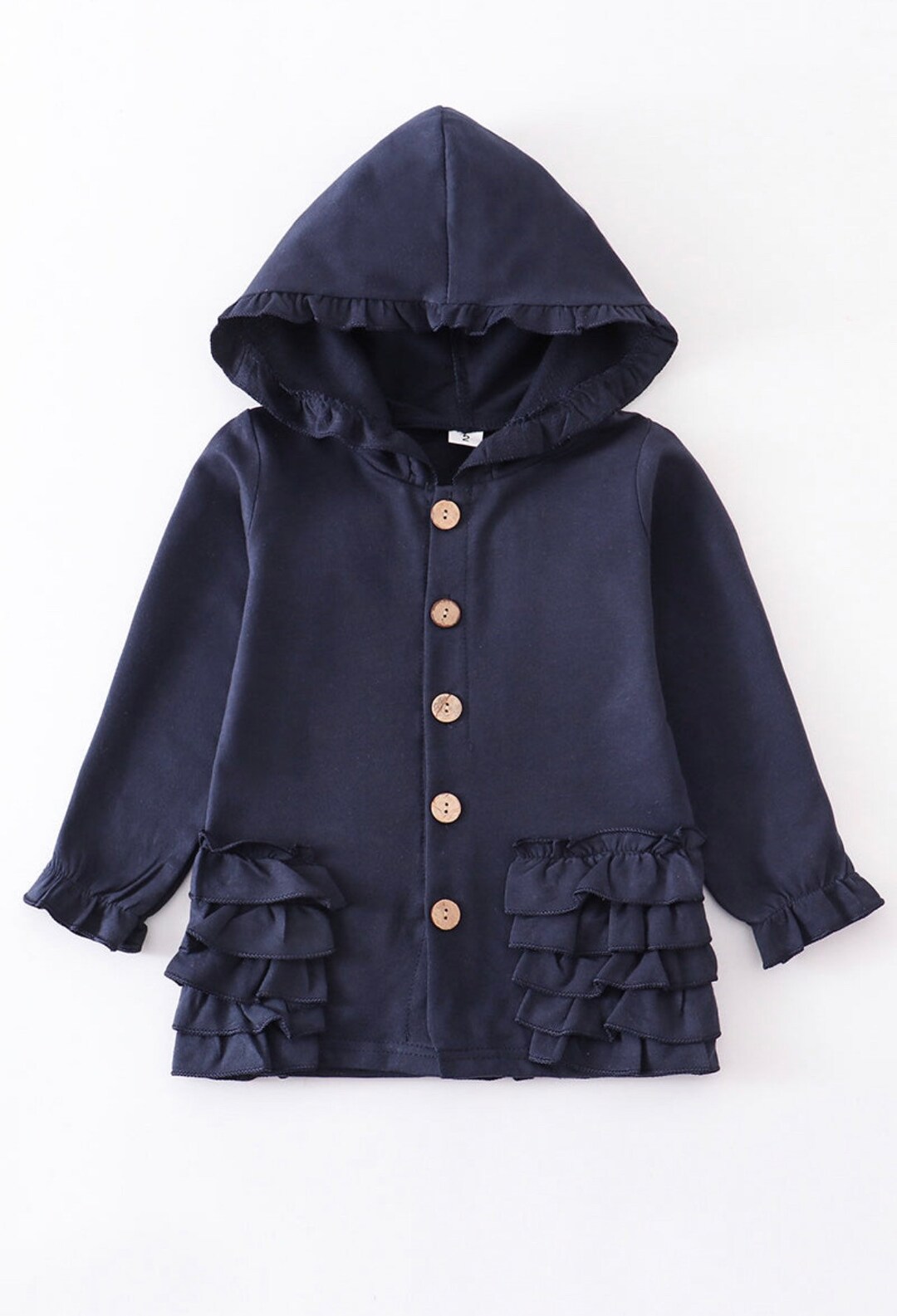 Ruffle Button Down Hoodie Jacket for Girls. Assorted Colors - Etsy