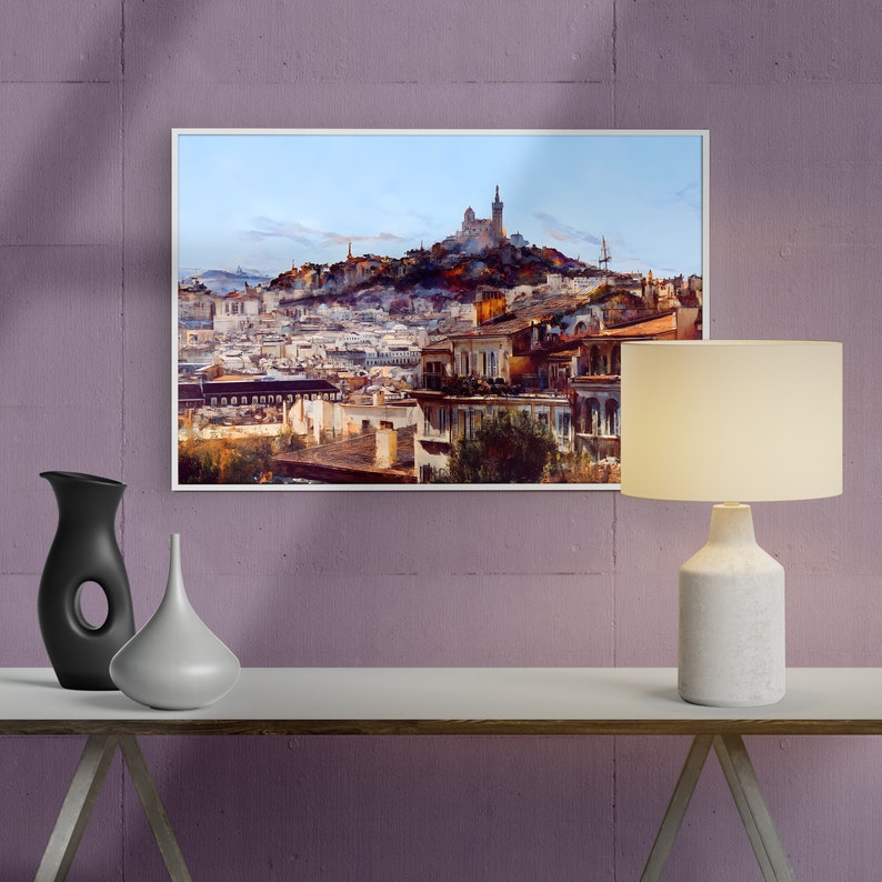 Marseille Painting France Travel Print Marseille Skyline - Etsy