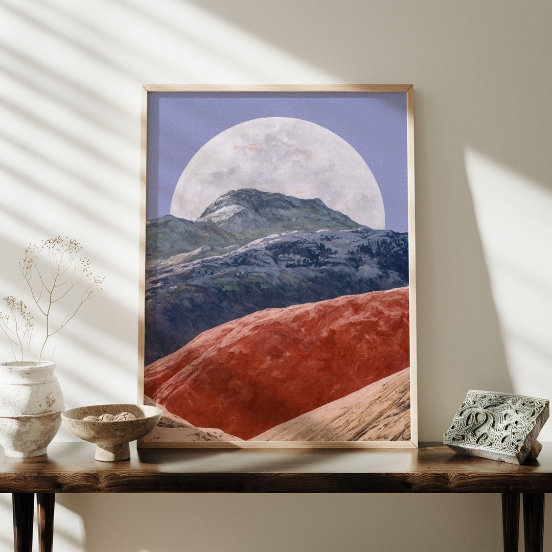 Scottish Highlands Art Print, Buachaille Etive Mor Full Moon Poster ...