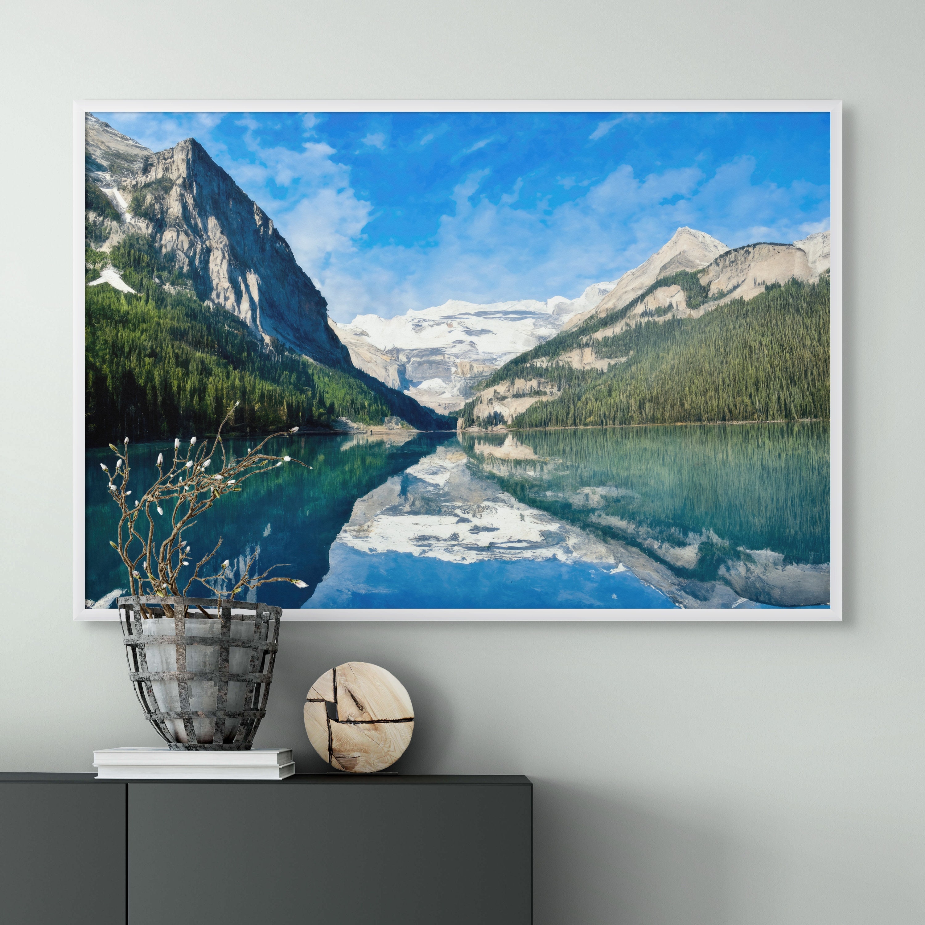 Lake Louise Painting, Canada Travel Print, Banff National Park ...