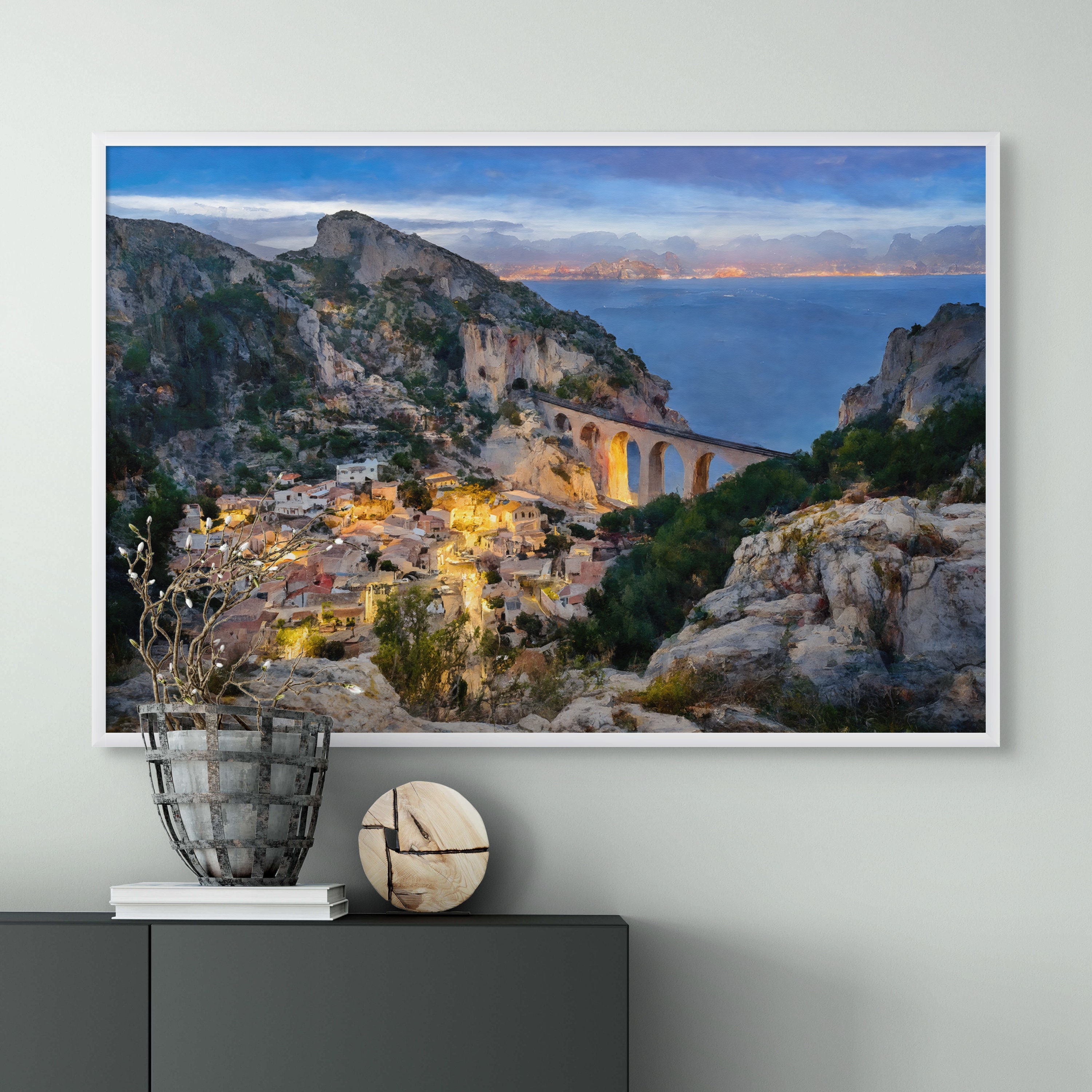 Marseille Painting, France Travel Print, La Calanque De La Vesse Wall ...
