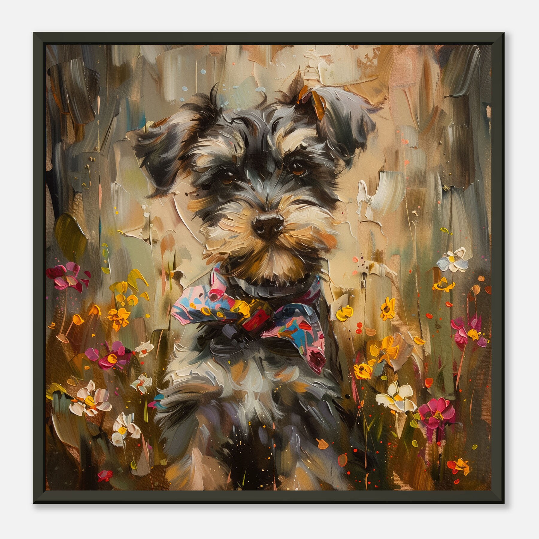 Miniature Schnauzer Art Print, Whimsical Animal Print, Mini Schnauzer ...