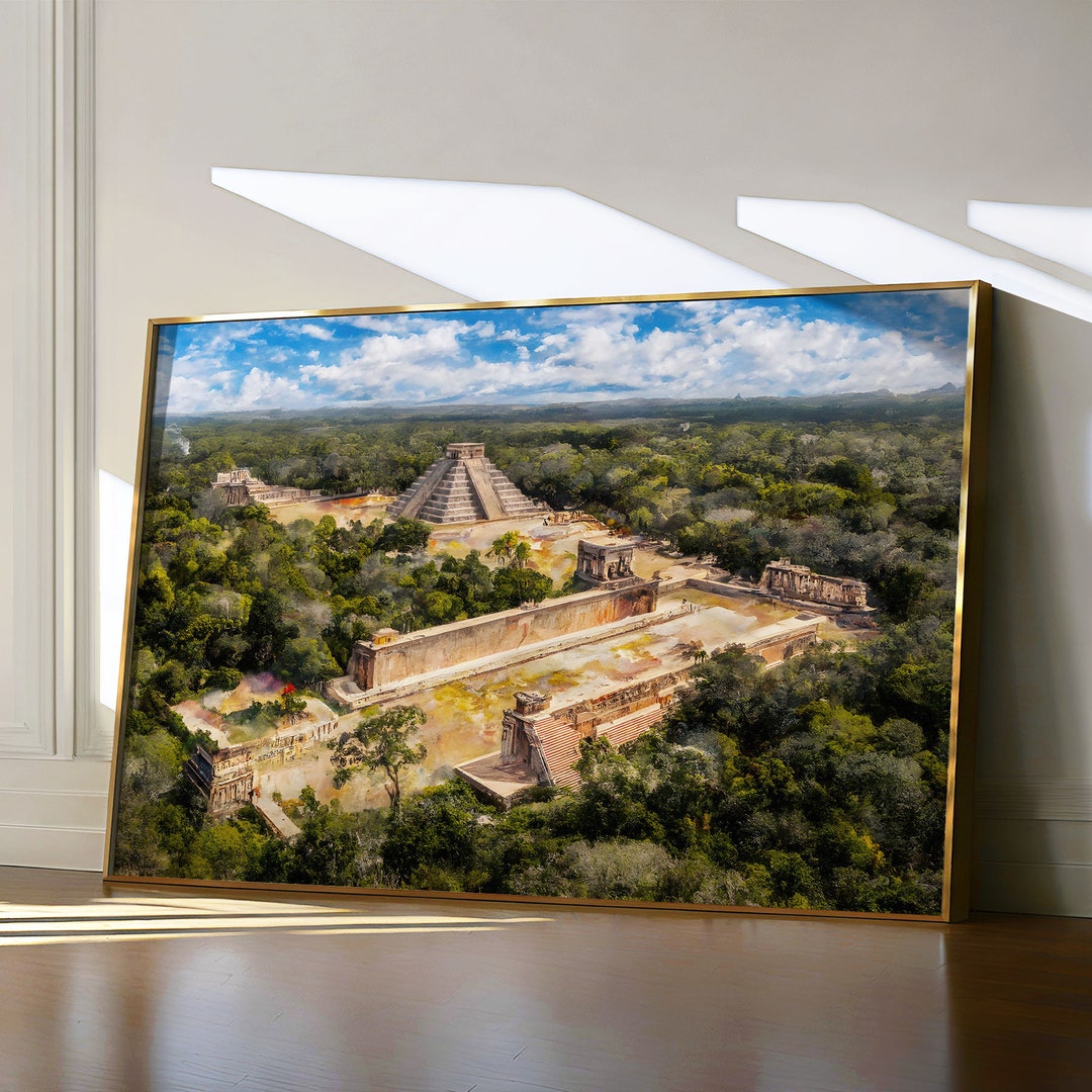 Chichen Itza Print, Seven Wonders of the World, Mexico Yucatan Travel ...