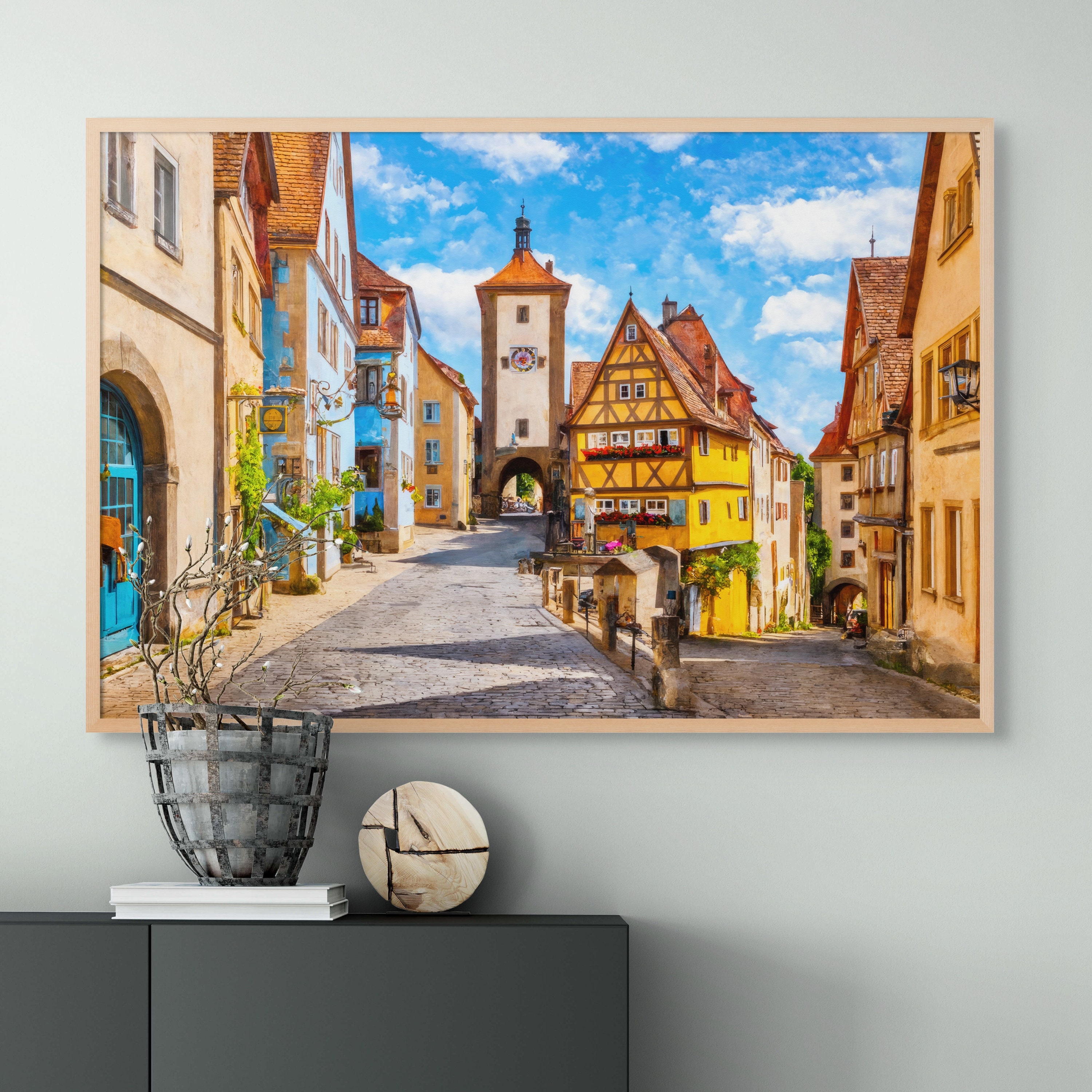Rothenburg Ob Der Tauber Painting, Germany Travel Print, European ...