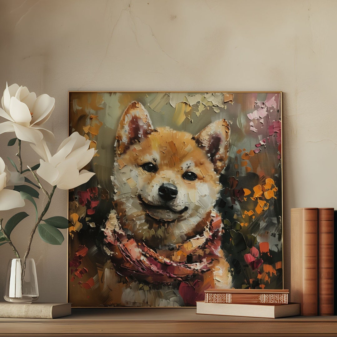 Shiba Inu Art Print, Whimsical Animal Print, Shiba Puppy Nursery Wall ...