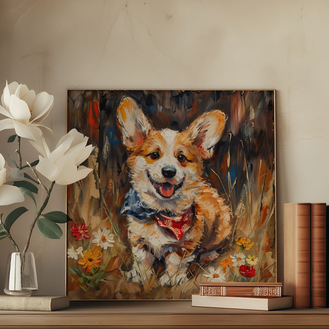 Pembroke Welsh Corgi Art Print, Whimsical Animal Print, Corgi Puppy ...