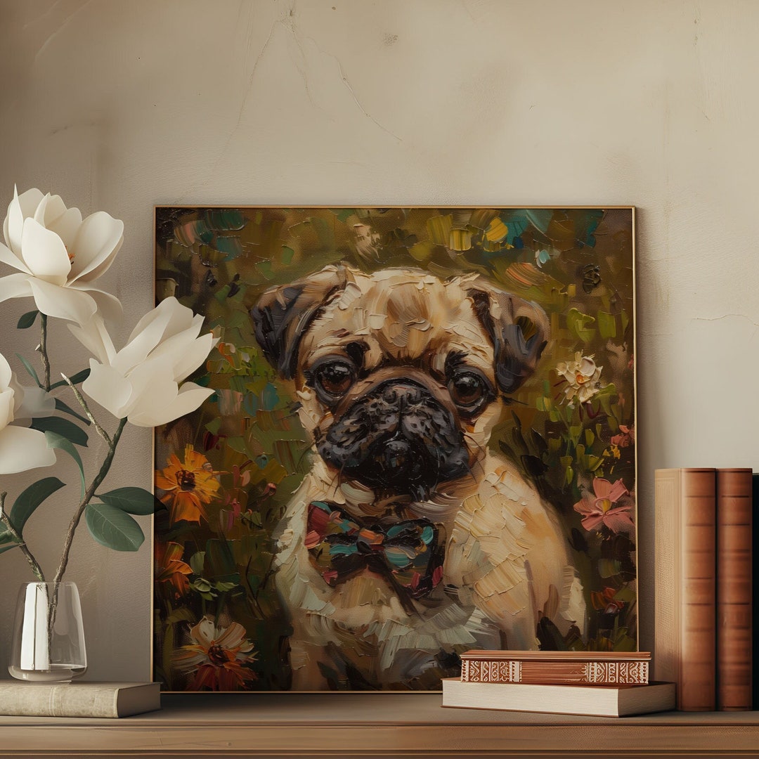 Pug Art Print, Whimsical Animal Print, Pug Puppy Nursery Wall Decor ...