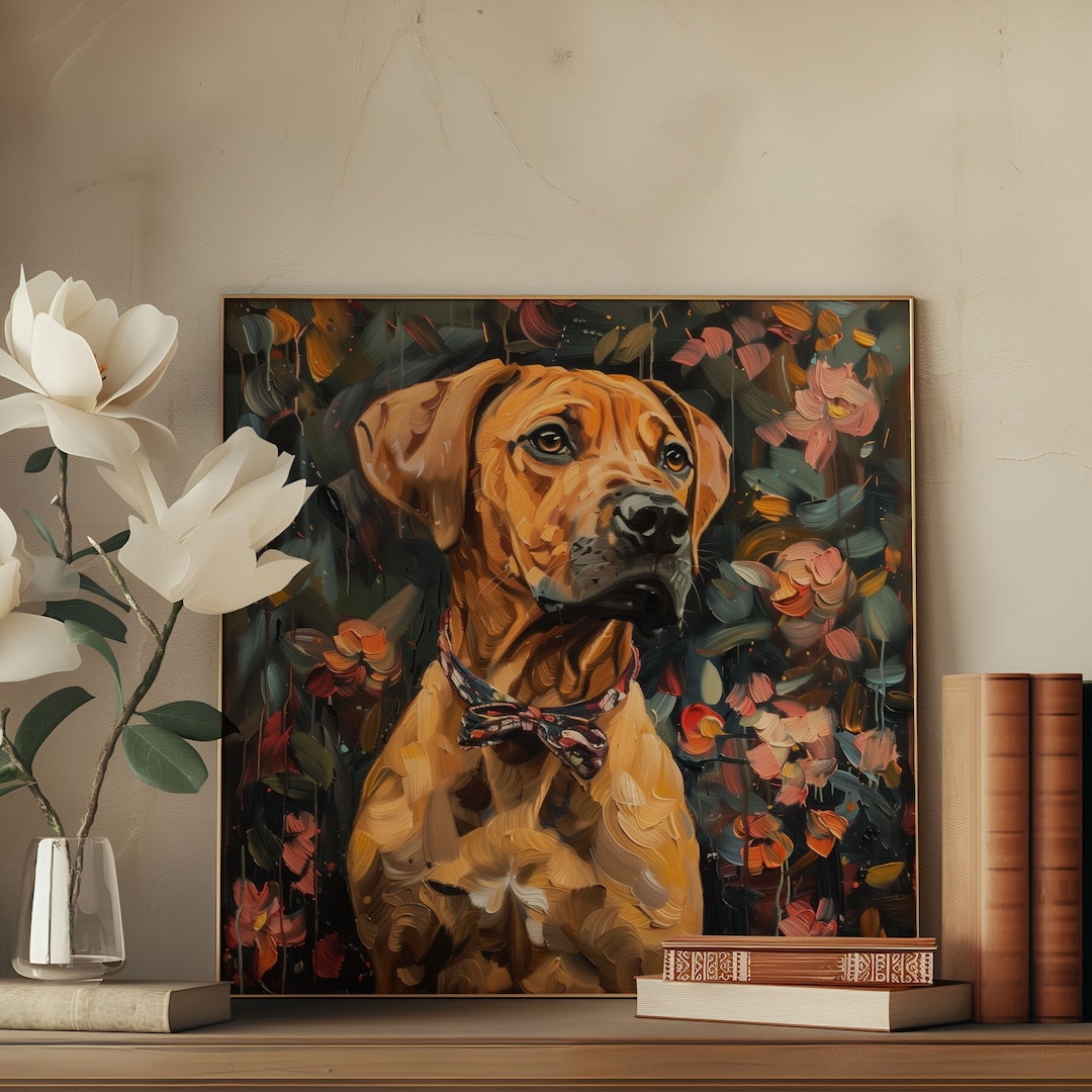 Rhodesian Ridgeback Art Print, Whimsical Animal Print, Ridgeback Puppy ...