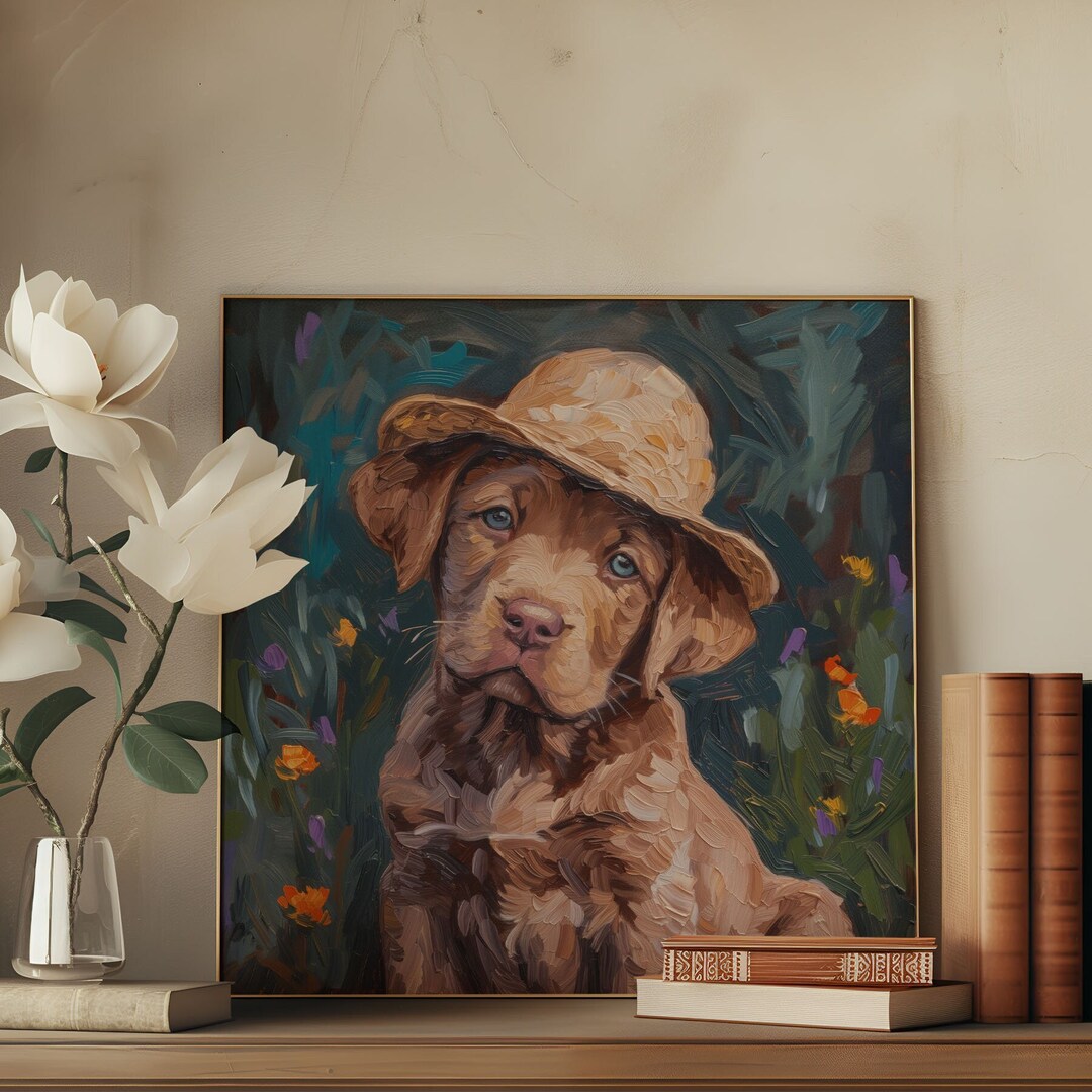 Chesapeake Bay Retriever Art Print, Whimsical Animal Print, Chessie ...