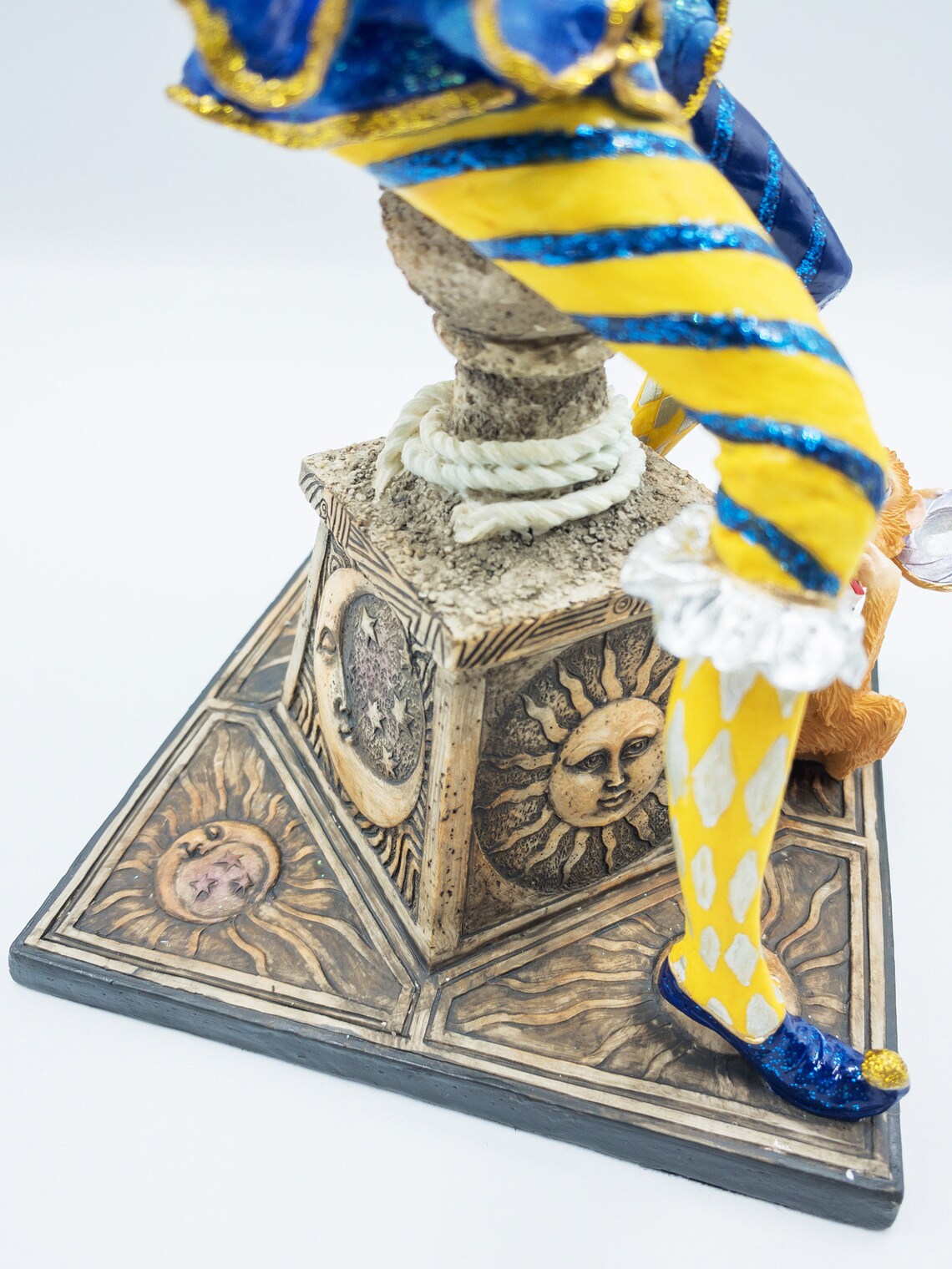 Female Clown Jester and Monkey Figurine Sitting on Column - Etsy