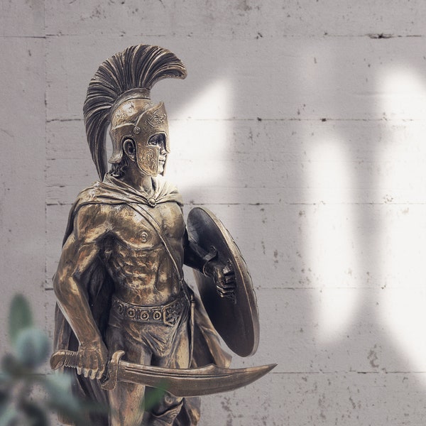 Bronze Spartan Warrior Statue Etsy