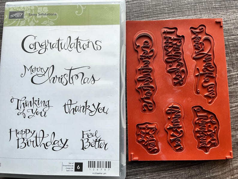Retired Stampin up Red Rubber Stamp Sets - Etsy