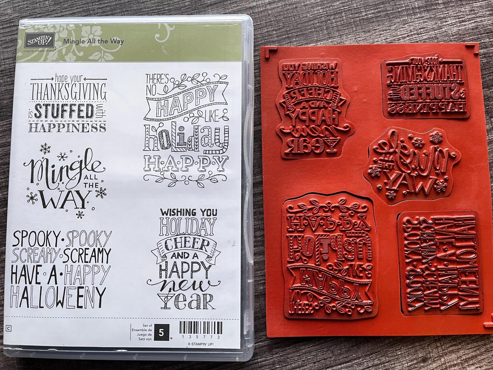 Retired Stampin up Red Rubber Stamp Sets - Etsy