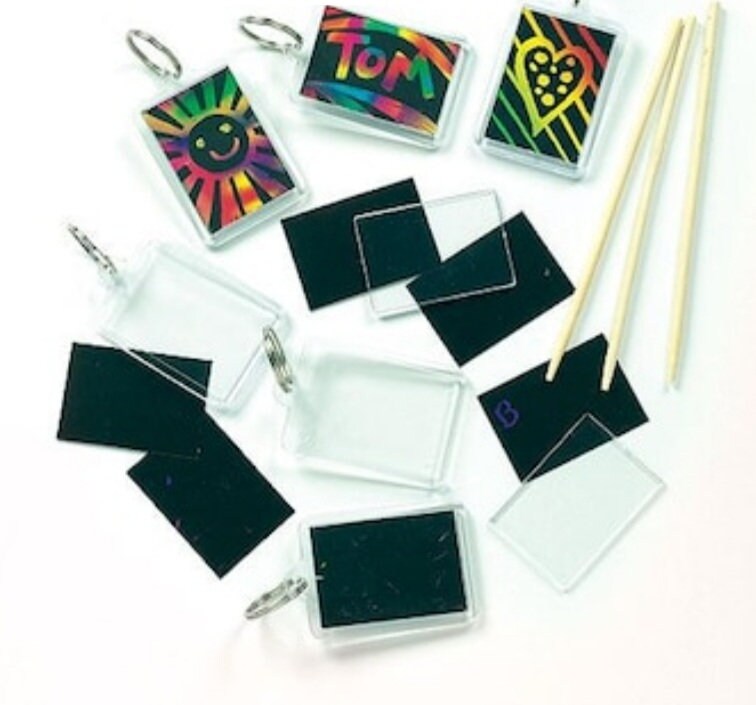 Scratch Art Keyring - Etsy