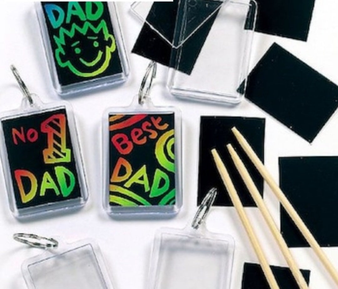 Scratch Art Keyring - Etsy