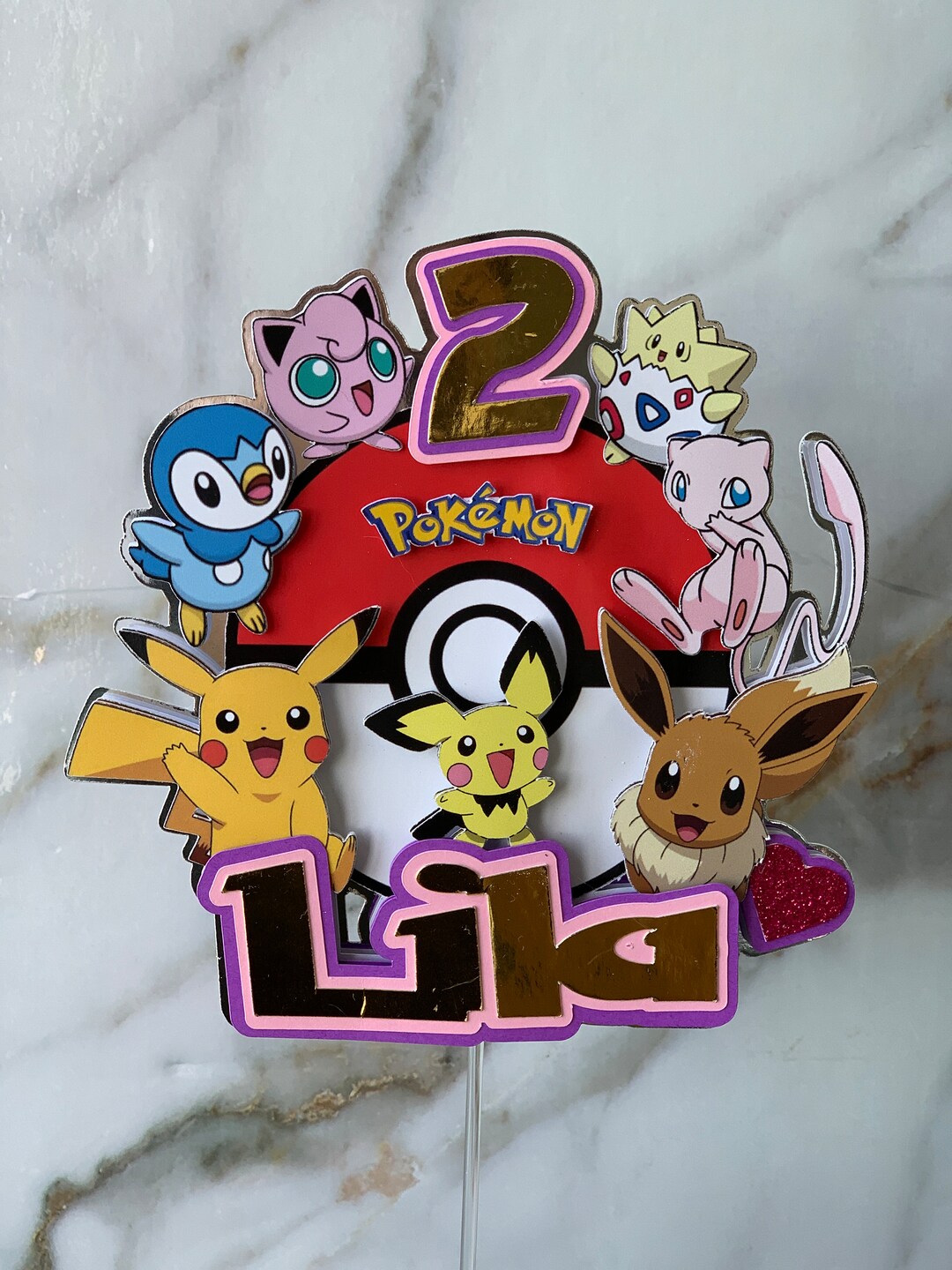 Pokemon Cake Topper 2 With Free Random Mini Topper - Etsy