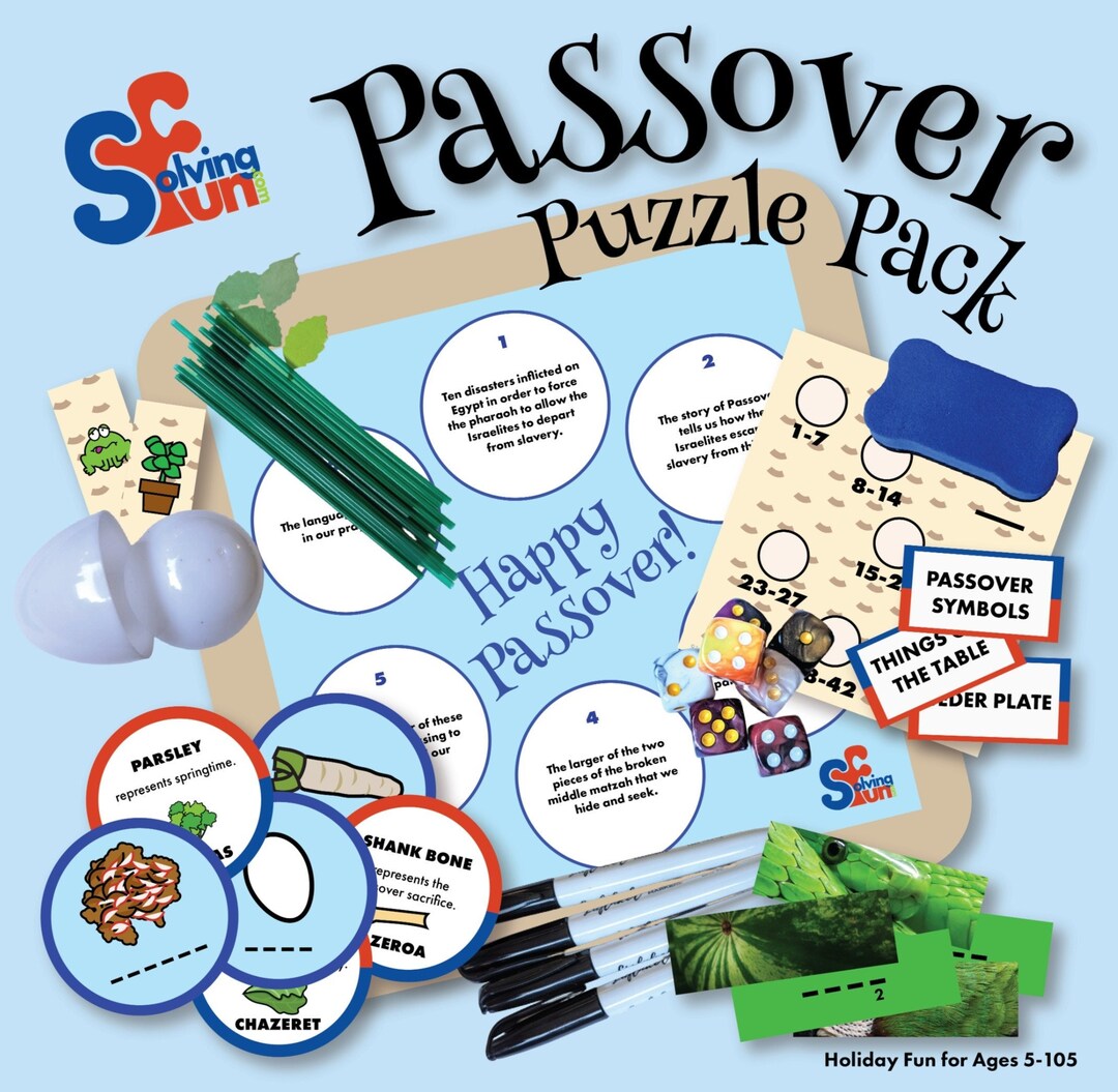 Passover Puzzle Pack - Games and Puzzles for Your Seder - Great ...