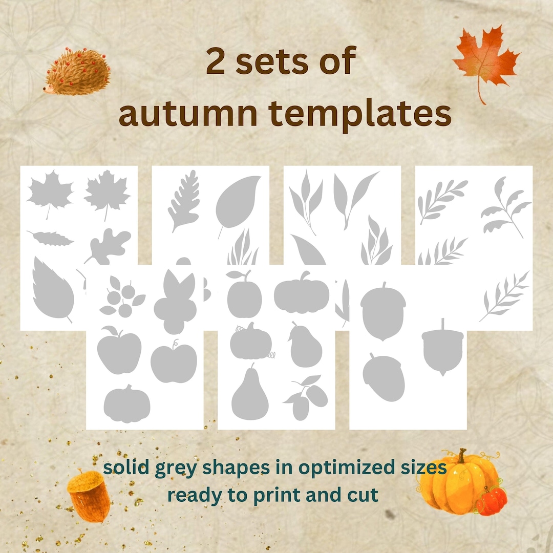Autumn Templates, Fall Template Printable, Print and Cut Template ...