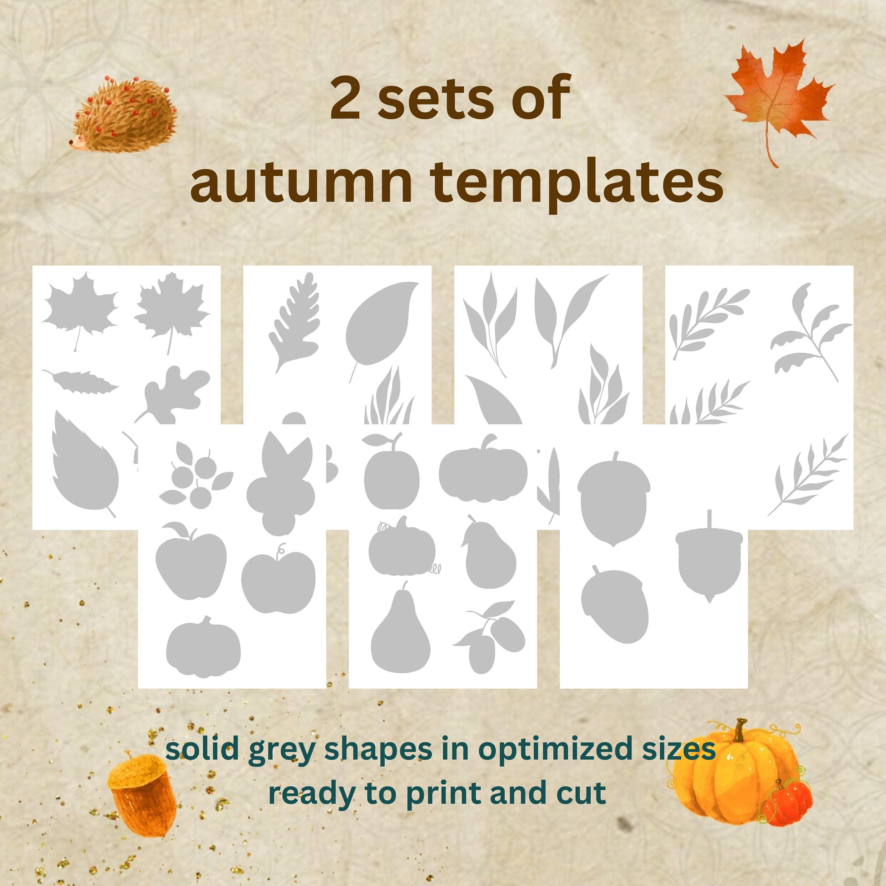 Autumn Templates, Fall Template Printable, Print and Cut Template ...