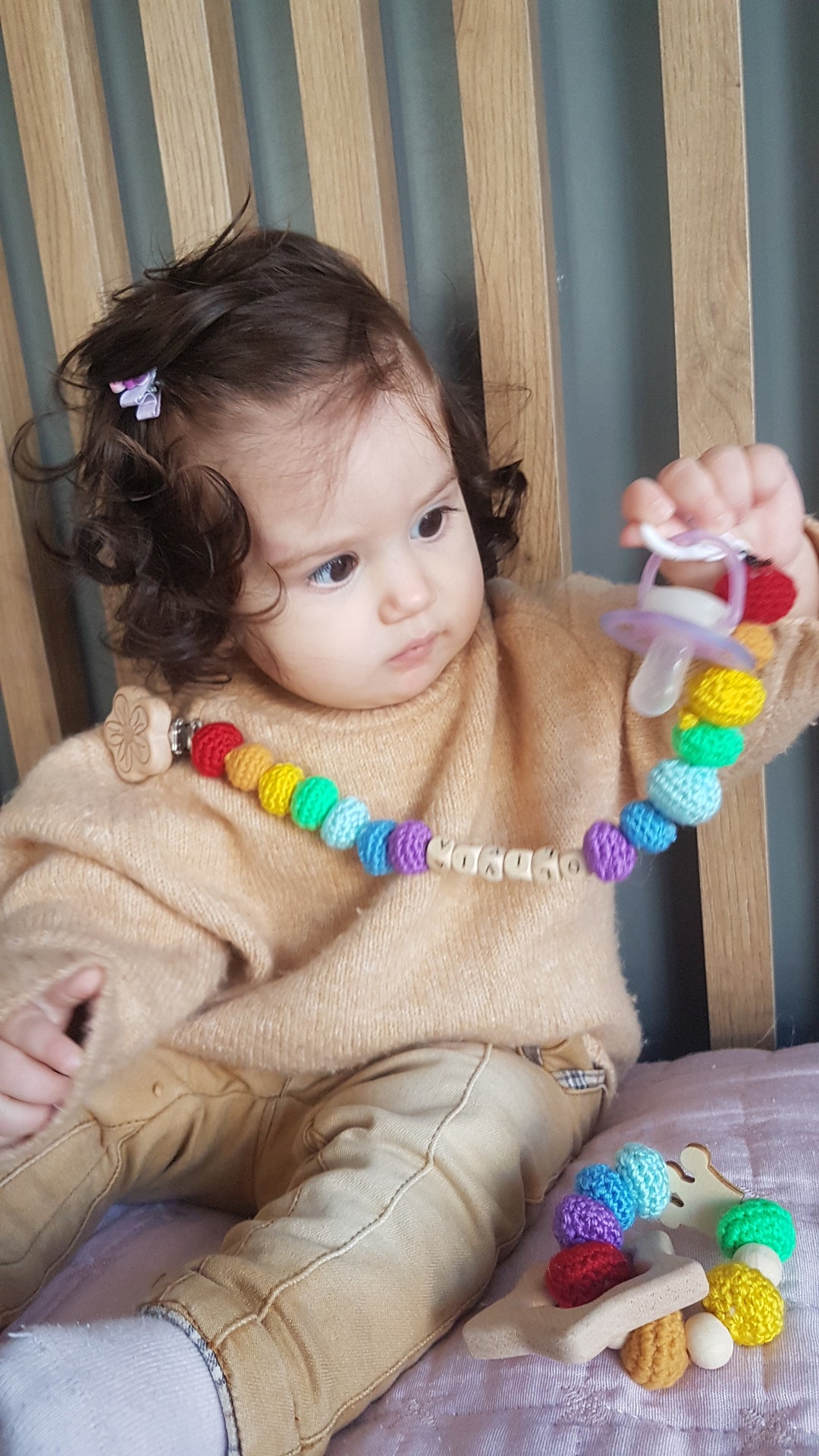 Pacifier Clip Personalized/custom Sensory Ring/new Baby/custom Pacifier ...