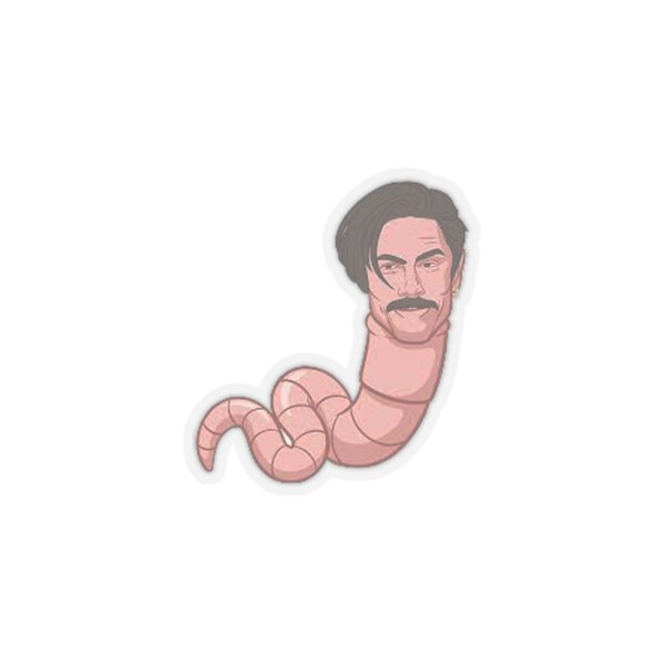 Worm With a Mustache Sticker - Etsy
