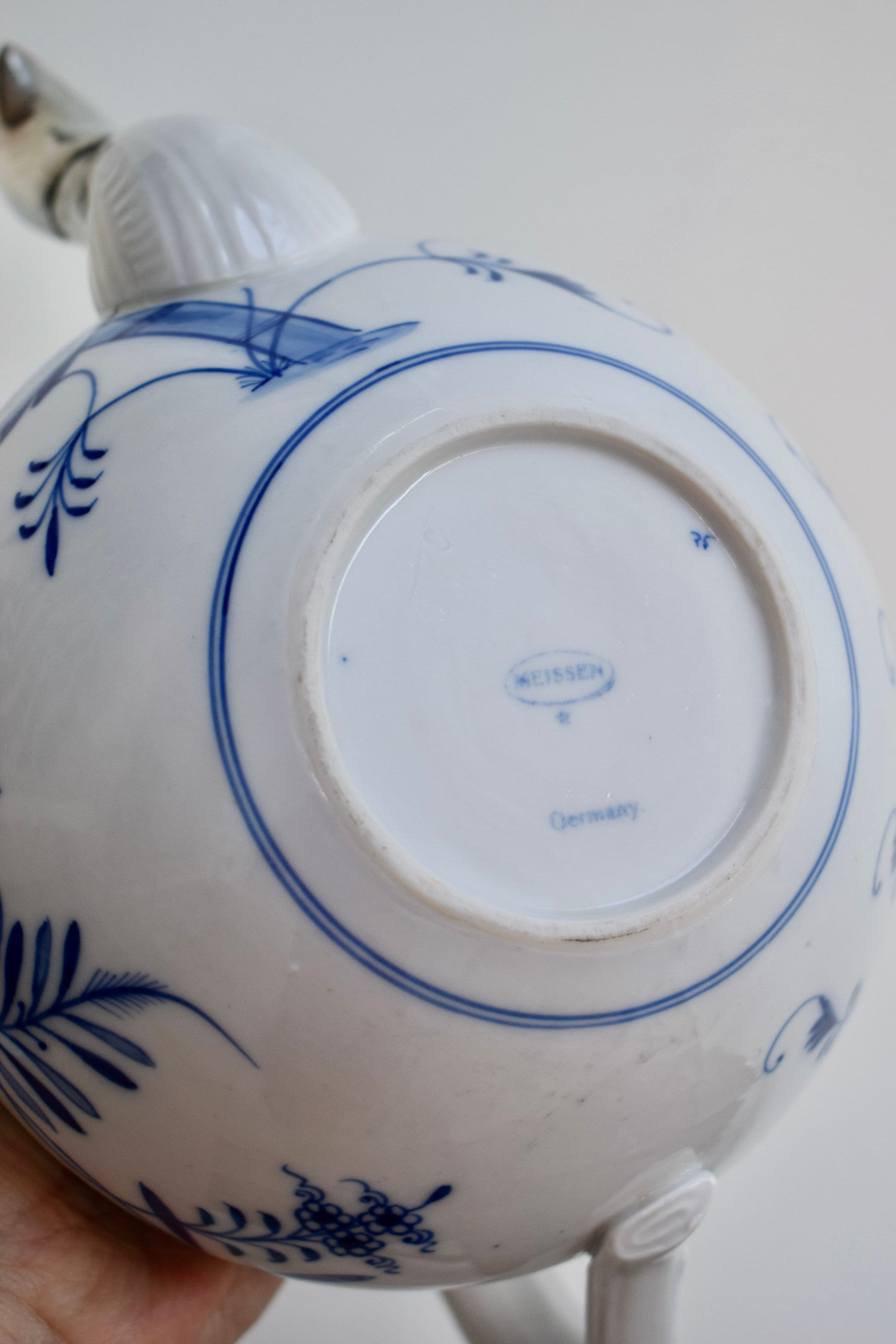 Vintage Meissen Porcelain Blue Onion Teapot Germany Silver Spout - Etsy