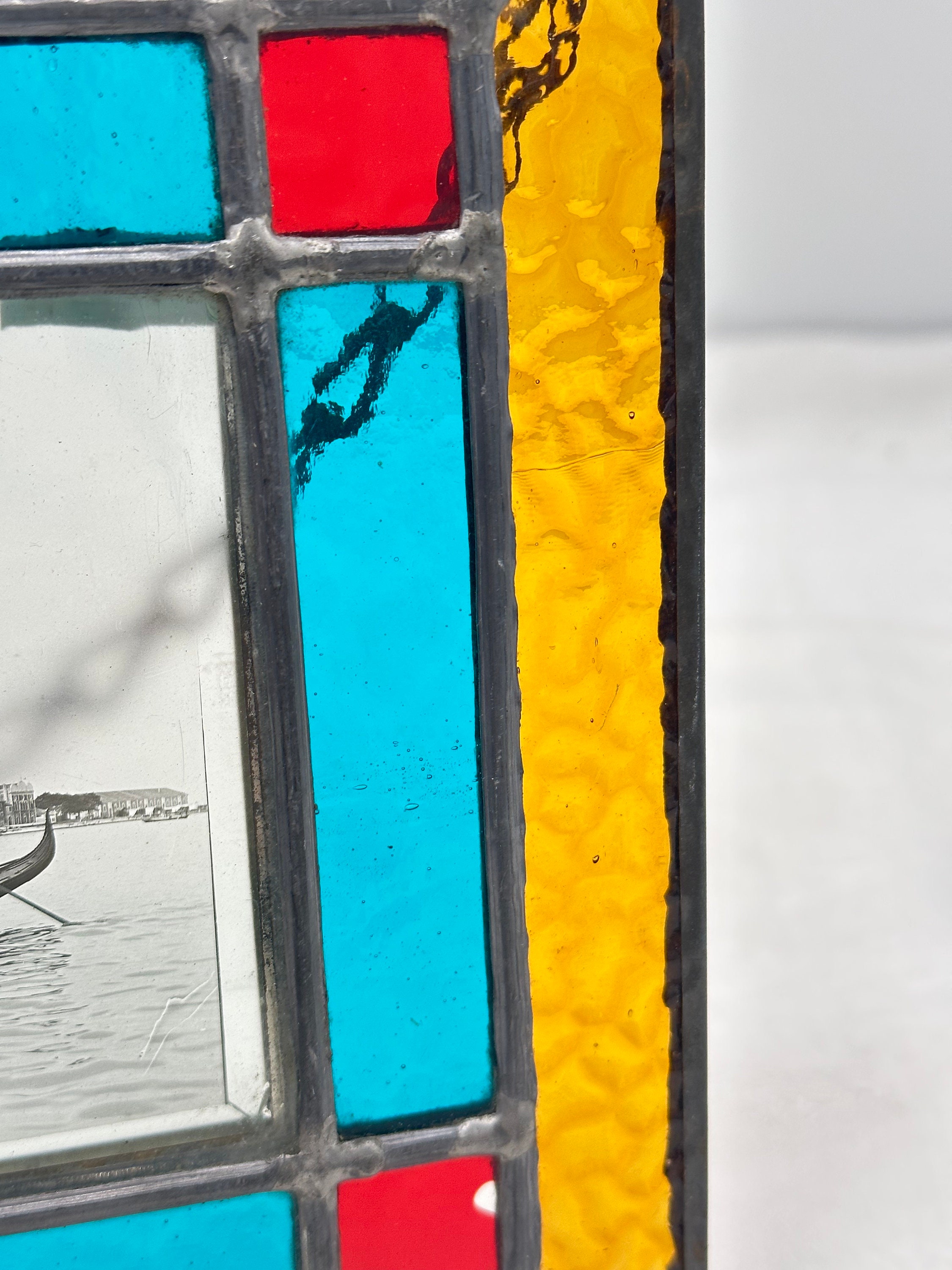 Sainted Glass Wall Photo Frame With Antique Glass Plate Photo - Etsy