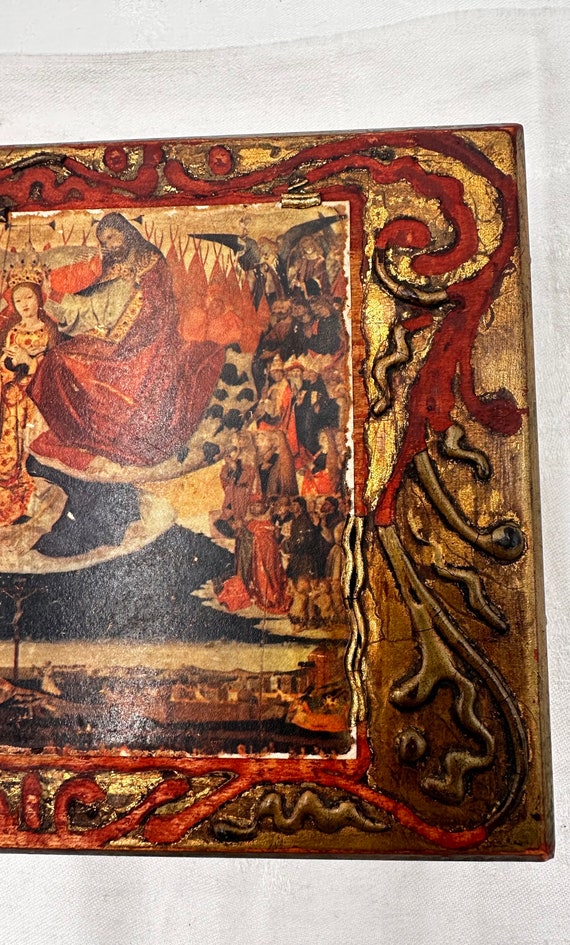 Vintage Florentine Wooden Gilded Box, Italian keepsak… - Gem